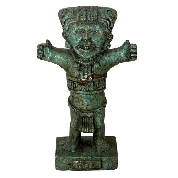 Accents | Vintage Totonac Statue Figurine Crushed Green Malachite ...